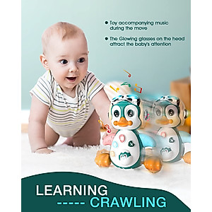 Cola Bear Baby Musical , Infant Crawling Toys with Music LED Lights Sounds Toddlers Electronic Interactive, Early Learning Preschool Dancing Walking Toy for 6 to 12 Months Boys and Girls