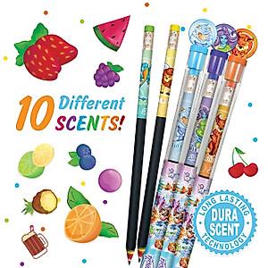 Mythical Smencils - Limited Edition - Patented Gourmet Scented Pencils (Graphite HB #2) with new Black Finish and Multi-layered Paper Construction, 10 Count - Gifts for Kids, Classroom Rewards