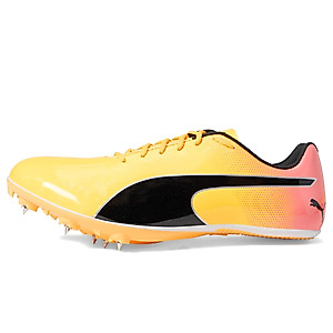PUMA Mens Evospeed Sprint 14 Track and Field Shoe, Sun Stream-Sunset Glow-PUMA Mens Black, 10