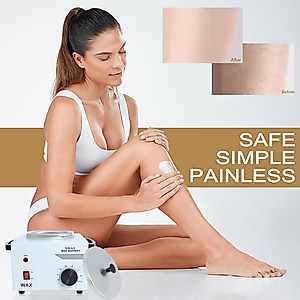 Podoy Wax Warmer for Hair Removal, Professional Single Wax Warmer Pot Melter, Adjustable Temperature, Compact and Portable, SPA Salon Equipment, 14 Ounce