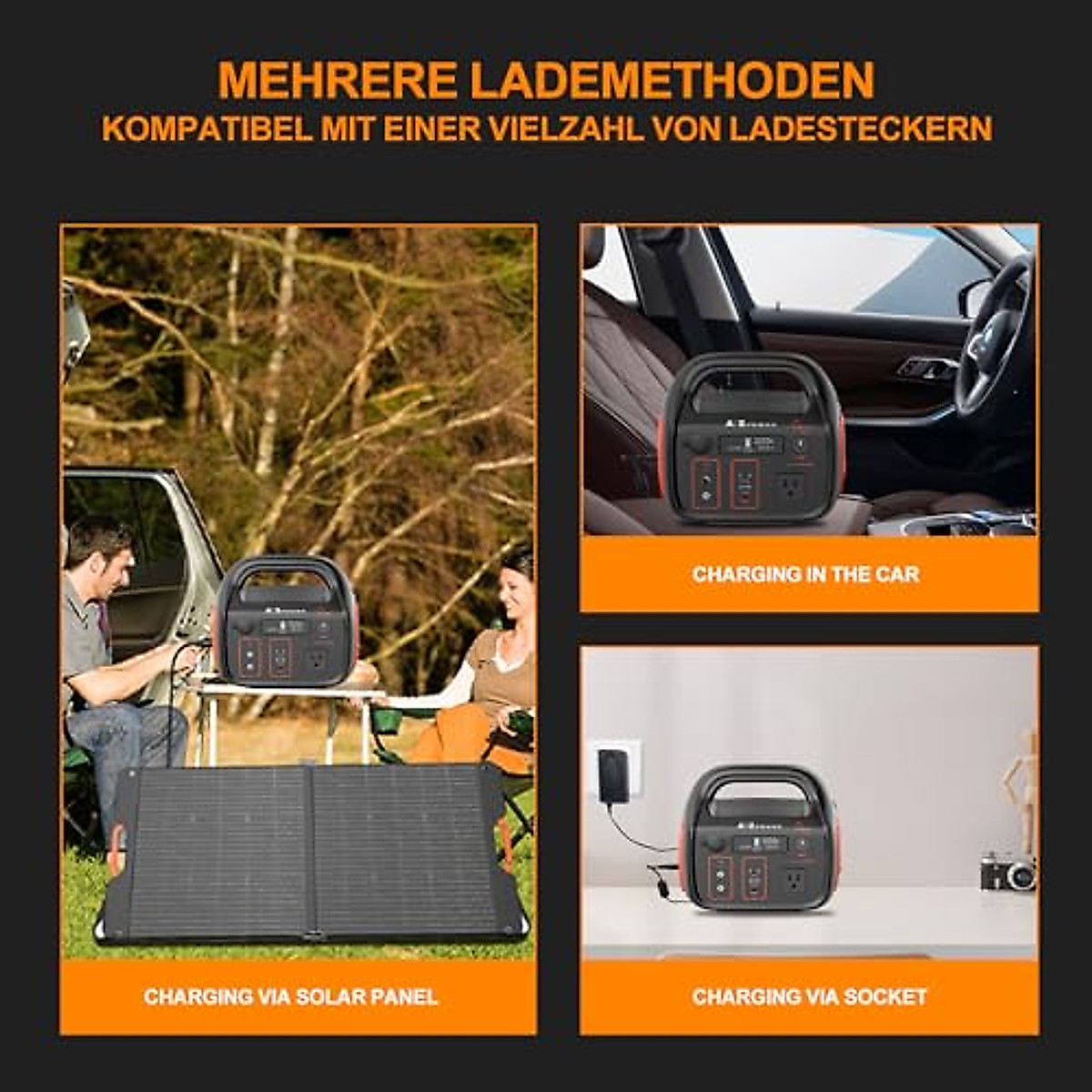 ATZ POWER Portable Power Station, Solar Generator 296Wh Power Bank with 110V Pure Sine Wave AC Outlet 80000mAh Lithium Battery Generators for Home Use, Camping, Travel, Emergency Backup