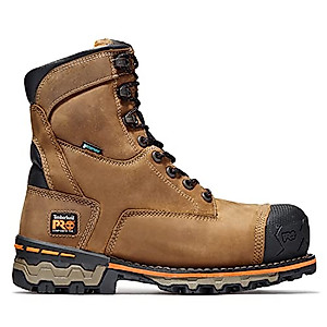 Timberland PRO Men's 8 Inch Boondock Composite Toe Waterproof Industrial Work Boot,Brown Oiled Distressed Leather,11 M US