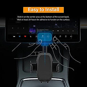 enGMOLPHY Designed for Tesla Phone Mount Compatible with Model 3/ Y/S/X, [Solid & Durable] Easy Clamp Hands-Free Car Mount for Tesla, Fit for iPhone 14 13 12 Pro Max, Samsung Galaxy S22 All Phones