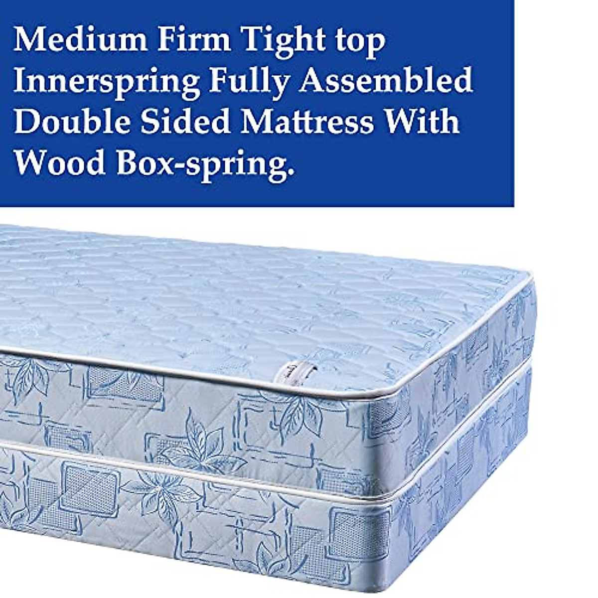 9-Inch Medium Firm Tight top Innerspring Fully Assembled Double Sided Mattress and Box Spring/Foundation, Good for The Back