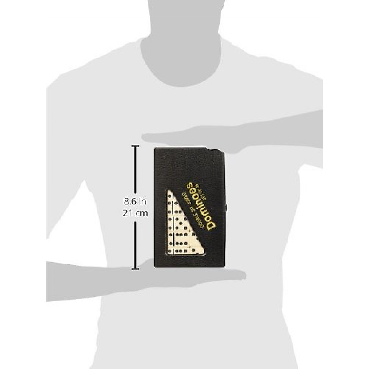 CHH Black/Cream Color Double 6 Jumbo Size Domino Tiles – Premium Set of 28 Ivory Dominoes – Classic Family Game in Cardboard Box