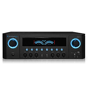 Professional Home Stereo Receiver with USB and SD Card Inputs, MP3 (AUX), 1000 Watts, 2 Mic Inputs, Recorder, Wireless Remote, FM Digital Tuner