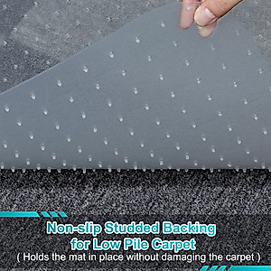 Office Chair Mat for Carpeted Floors, 30'' x 48'' Clear Computer Desk Chair Mat for Low and No Pile Carpeted Floors, Thick and Sturdy Carpet Protector, Easy Glide and Flat Without Curling