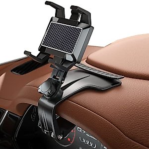 DMJWAN Car Phone Holder, Multifunction Car Dashboard Holder Rearview Mirror with 360 ° Adjustable Spring Clip, Suitable for 3 to 7 Inch Smartphones