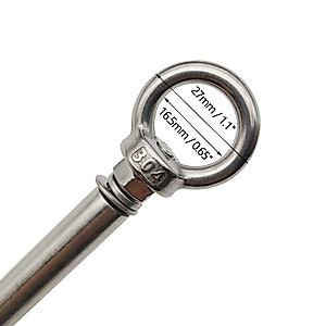 Sipery 5Pcs 304 Stainless Steel Ring Lifting Expansion Eyebolt Screw Closed Hooks Anchor Bolt M6x80mm