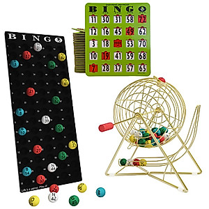 MR CHIPS Bingo Cage and Balls Set with 25 Shutter Slide Cards