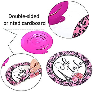 30 Pieces Paris Party Decorations, Pink Paris Party Hanging Swirl Ooh La La Eiffel Tower Sign Foil Ceiling Streamers Decor for Paris Birthday Theme Party Girl Party Baby Shower Supplies