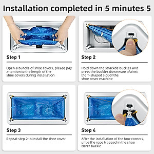 Blemoacha Automatic Shoe Covers Dispenser,200 Pcs Shoe Cover Indoors Disposable,Booties for Portable Machine Fits One Size,Shoe Cover Protect Floor for House Office Hospital Factory (Silver)