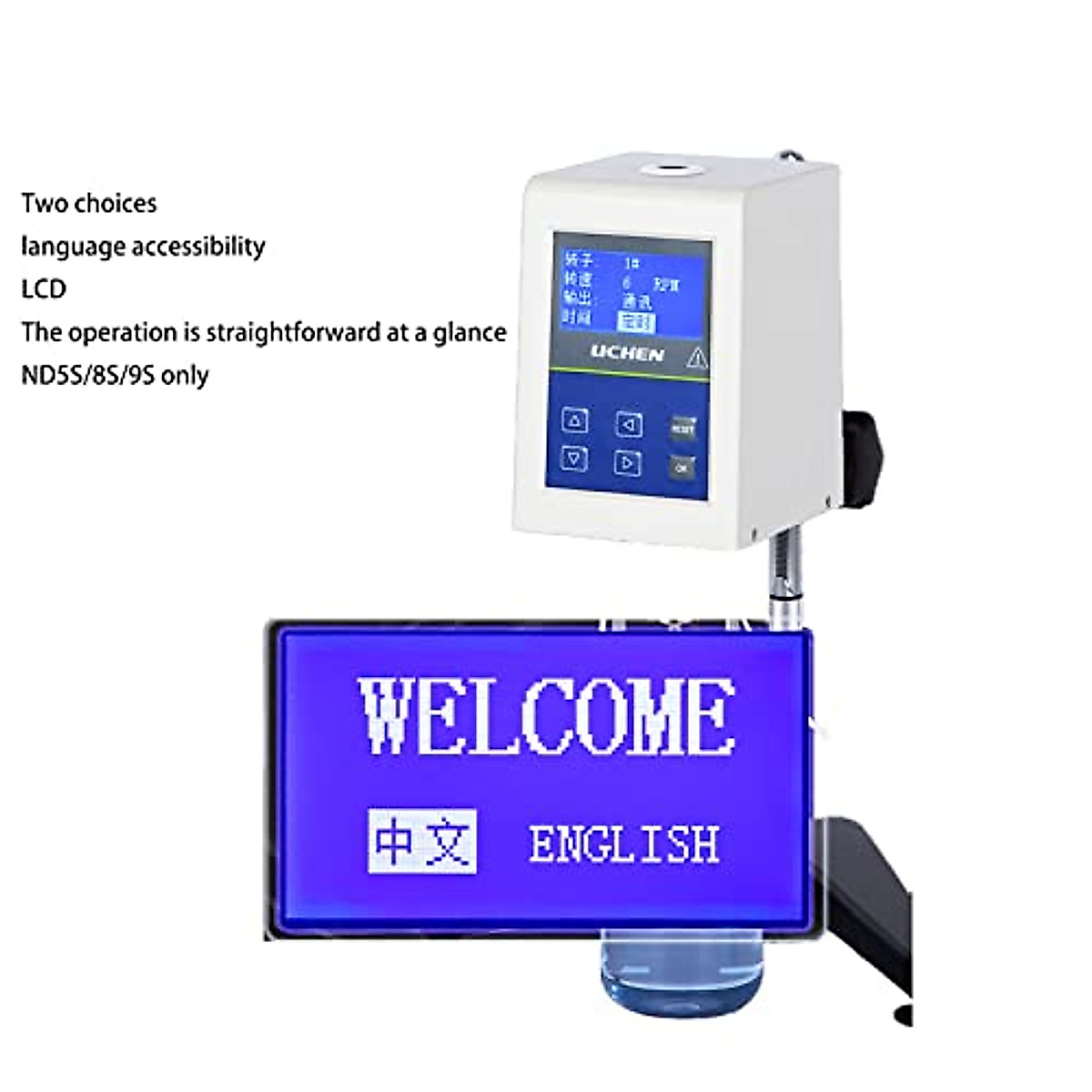 NDJ-8S Digital Rotational Viscometer with with 4 Types of rotors (No. 1, 2, 3, 4) and No. 0 Rotor Set