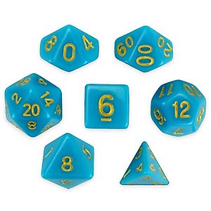 Wiz Dice Series III - Polyhedral Dice Set for Tabletop RPG Adventure Games with a Dice Box - DND Dice Set, Suitable for Dungeons and Dragons, MTG and Dice Games Alike - Goblin Teeth - 7 ct