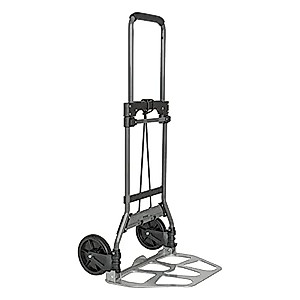 Leeyoung Folding Hand Truck and Dolly, 264 Lb Capacity Heavy-Duty Luggage Trolley Cart with Telescoping Handle and PP+EVA Wheels