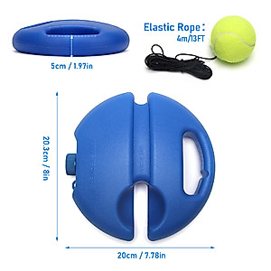 WIWAPLEX Tennis Trainer Rebound Ball with String Solo Tennis Training Kit Portable Tennis Practice Rebounder Equipment Training Tools with Long Elastic Rope for Adults, Kids, Beginners