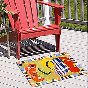 Multi-Colored Sandals Flip Flops JellyBean Accent Rug