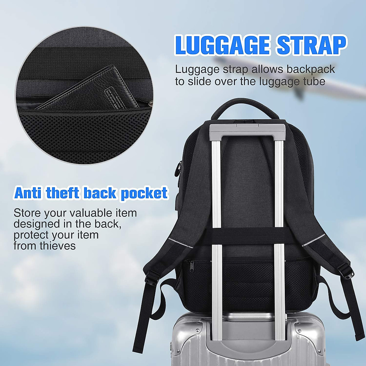 Paude Backpack for Men and Women,School Backpack for Teens,15.6 inch Laptop Backpack with USB Charging port for Business College Travel