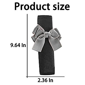 AUCELI 2 Pcs Bow Tie Auto Seat Belt Cover, Soft Ice Silk Car Seatbelt Shoulder Pad for a More Comfortable Driving, Safety Strap Neck Cushion Protector, Car Accessories for Adult Kid