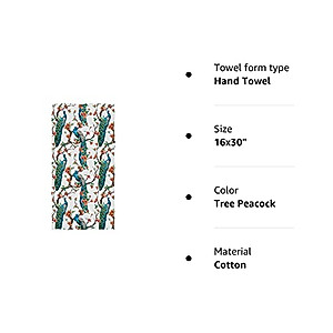 Naanle Chic Beautiful Luxuriant Peacock Flowers Branch Pattern Guest Towel Soft Hand Towels Multipurpose for Bathroom, Hotel, Gym and Spa (16" x 30",Floral)