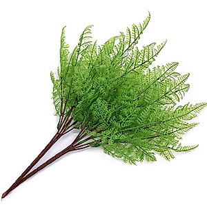 LOVENIMEN Artificial Fern Leaves Plants, Plastic Shrubs Grass Fake Bushes 2pcs, Outdoor Indoor Greenery Home Garden Décor Verandah Planting Filler Table Centerpieces Arrangements DIY Decoration