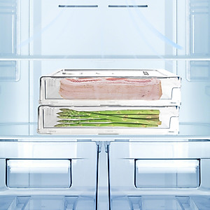 Xbopetda Bacon & Deli Meat Container for Fridge with Drawer, Stackable Cheese Container, Food Storage Organizer
