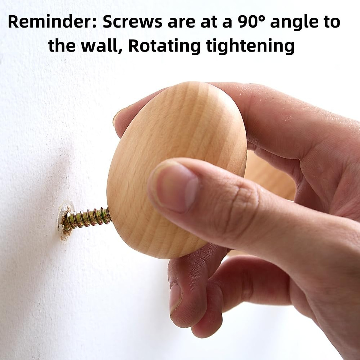 (4 Pack) QEXILAH Natural Beech Wooden Wall Hook, Cute Egg Shape Wall Mounted Hooks Wall Simple Hanger, Home Decoration Hanger Wall Hook For Hanging Clothes, Hat, Coat, Bag (Drilling Wall Installation)