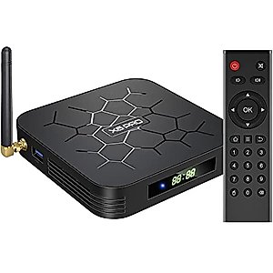 HKMLC Android TV Box, X6 PRO Android Box 10.0 4GB RAM 32GB ROM Allwinner H616 Quad-Core 64Bits, 2.4G/5.8GHz Dual-Band WiFi with BT Antenna 3D/4K Full HD/H.265/USB3.0 TV Box