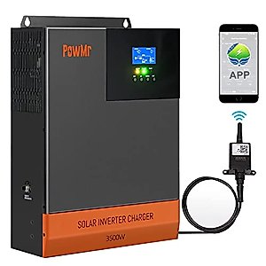 3500W Solar Inverter, 48V DC to 110V 120V AC, Off-Grid Inverter, Pure Sine Wave, Built-in 80A MPPT Charge Controller, for 48V Lead Acid or Lithium Battery