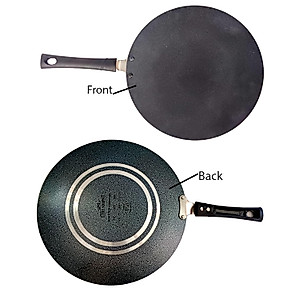 Aluminum Non Stick Chapati Tawa Paratha Pan Roti Tawa Non-Stick Concave Tawa 2.6 mm Thickness Aluminum Tawa Free Wooden Spatula And Scrubber(285MM)