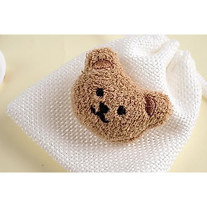 QearFun Bear Earbuds for Kids, Kawakii Wired Earbud & in-Ear Headphones Gift for School Girls and Boys with Microphone and Lovely Earphones Storage Bag（White）