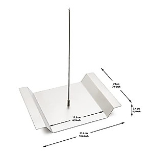 Rossbright Skewer Hack for BBQ - 3 Stick Sizes - Stainless Steel Stand for Upright, Vertical Grilling - Ideal Holder for Brazilian Meats, Gaucho Style, Chicken, Steak - Complete with Basting Brush