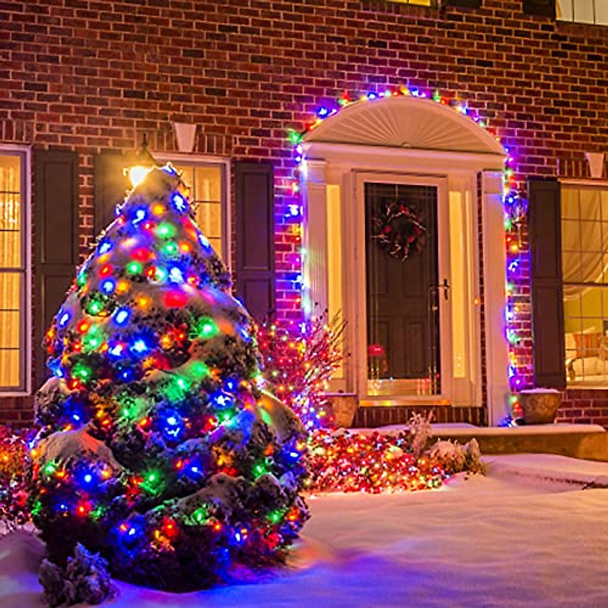 ZOFUNNY 2 Pack C6 Christmas String Light Decor, Total 32.8Ft 100LED Timer 8 Mode Battery Operated Waterproof Xmas Fairy Lights Garden Christmas Tree Decor Home Indoor Outdoor Party, 50LED 16.4Ft Each