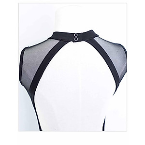Daydance Sleeveless Black Women Dance Leotards High Neck Ballet Outfit with Open Back