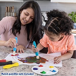 READY 2 LEARN Triangle Grip Paint Brushes - Set of 6 - 1 Size - 18m+ - Easy to Grip Paint Brushes for 2, 3 and 4 Year Olds - Encourage Writing Grip