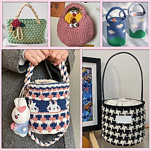 1 PCS 200g Cotton Yarn - 164 Yards Hollow Knitted Crochet Yarn for DIY Handbag, Purse, Basket, Cushion, Bag