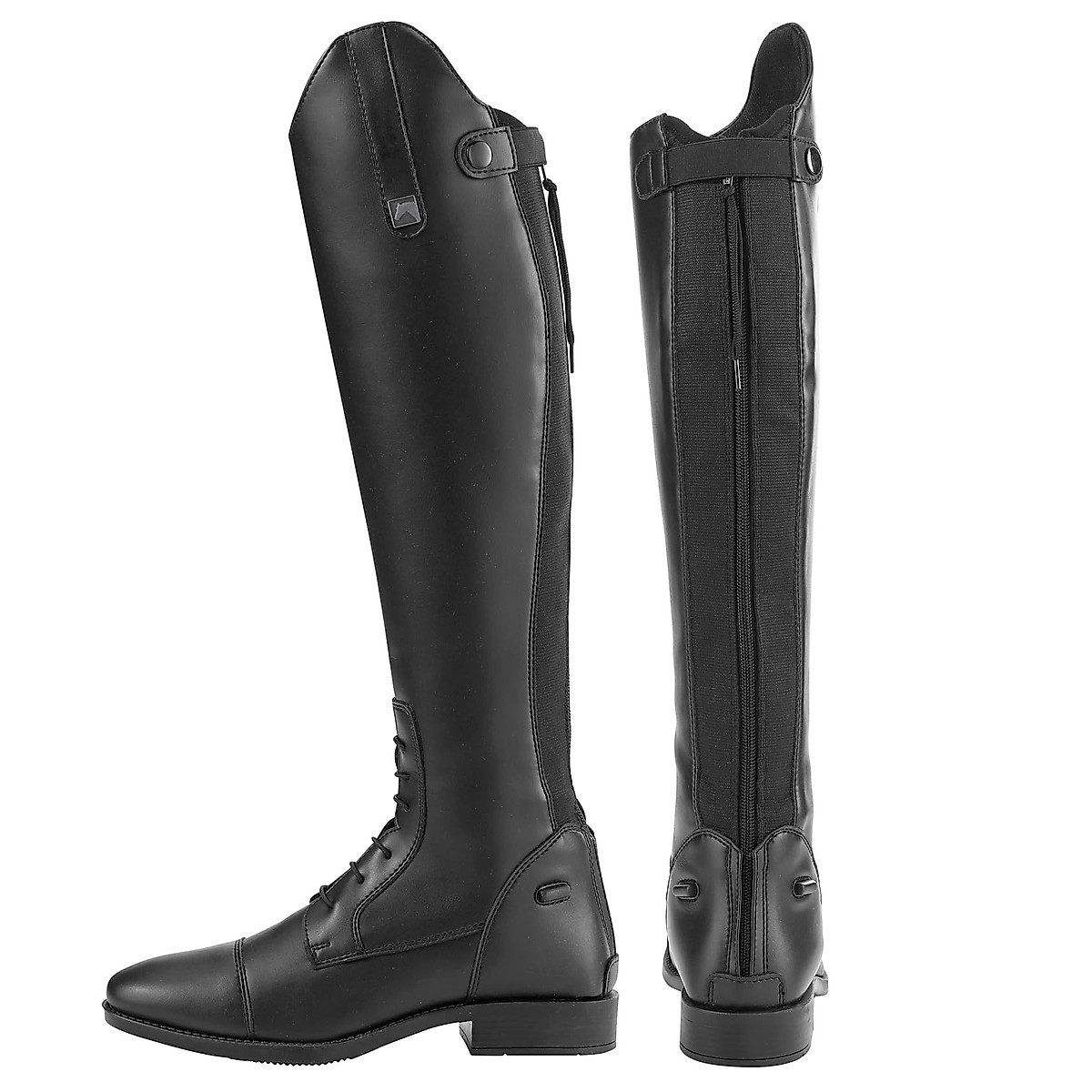 Dover Saddlery Riding Sport - Ladies' Equestrian Black Synthetic Leather Field Boots - Regular - 9.5