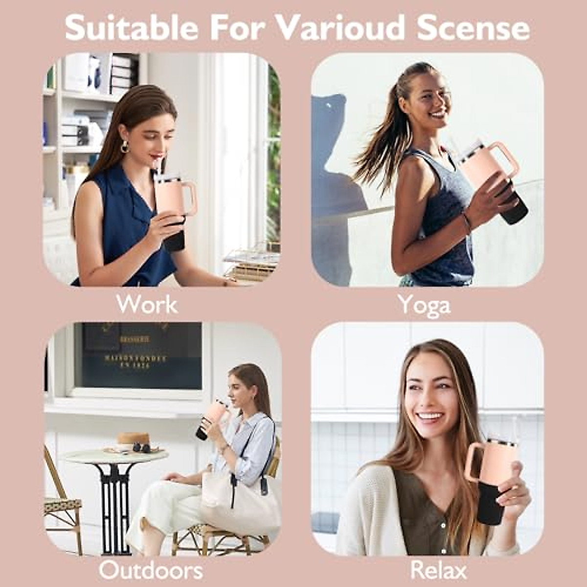 XMBYGY Spill Proof Stopper Set and Silicone Boot Cover for Stanley Quencher H2.0 FlowState Tumbler 40oz, Include 1 Cup Boot Sleeve, 1 Straw Cover Cap,1 Square Spill Stopper,1 Round Leak Stopper