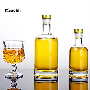 Kaachli Olive Oil And Vinegar Cruet Small Wine Dispenser Glass Bottles 6 oz (200ml) With Stainless Steel Spout,3 - Pack