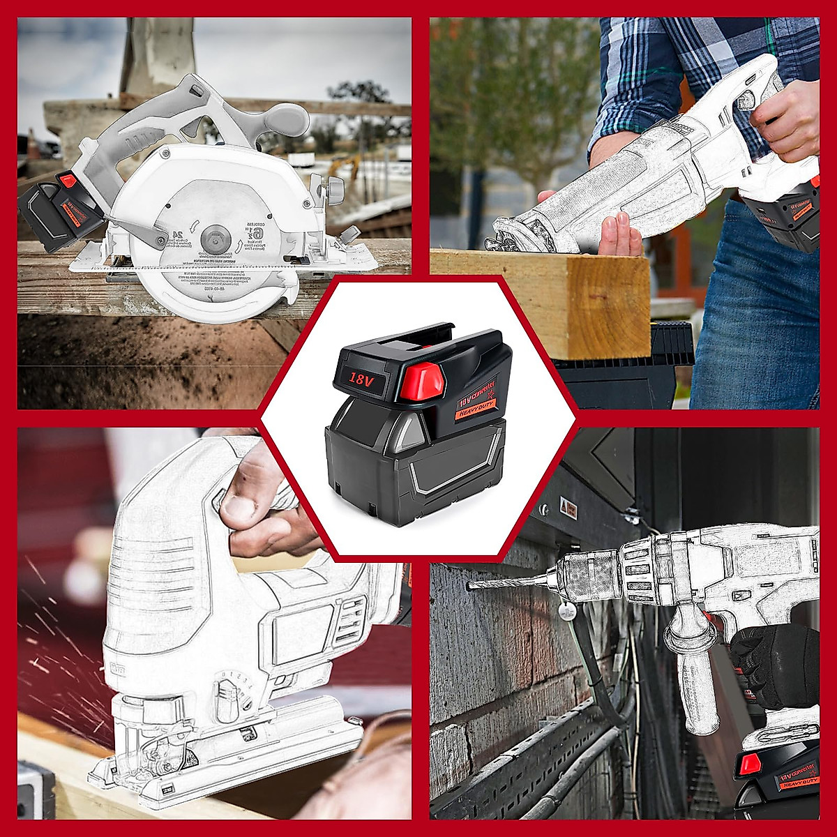 for Milwaukee M18 Battery Adapter Convert for Milwaukee V18 48-11-1830 48-11-2200 48-11-223 USB Converter Power Tool