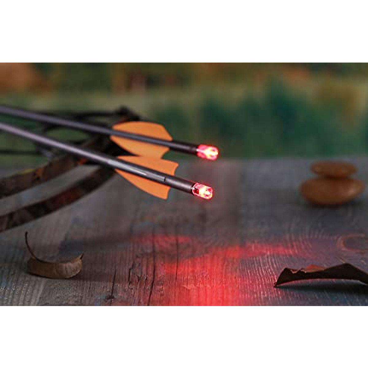 DEEPOWER Lighted Nocks for Crossbow Bolts 6-Pack Arrow Nocks for .300"/7.62mm Inside Diameter with ON/Off Switch Archery Nocks for Archery Hunting (Red)