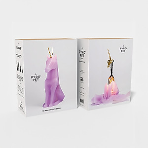 PyroPet Einar Unicorn Candle (Lilac) - The Original Unicorn Candle with Metallic Skeleton | Halloween Decor | Unique Gift for Unicorn Lovers | 16-Hr Burn Time | Dimensions: 5.1x2.6x8 in