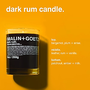 MALIN+GOETZ Women's Dark Rum Candle, Dark Rum, Brown, 9.0 Fl Oz