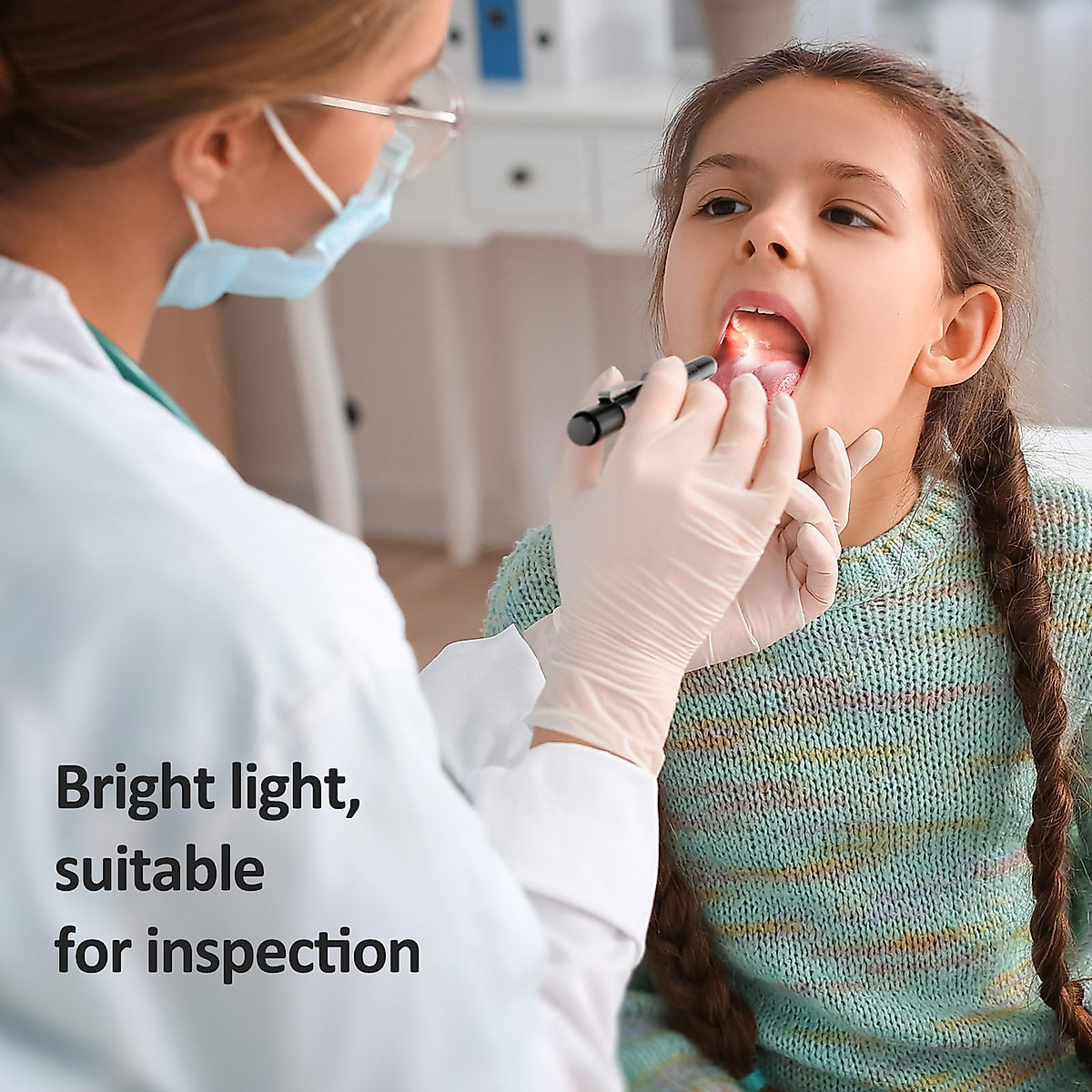 CAVN Pen Light with Pupil Gauge LED Penlight for Nurses Doctors, 2 Pcs Reusable Medical Penlight for Nursing Students (Black/White)