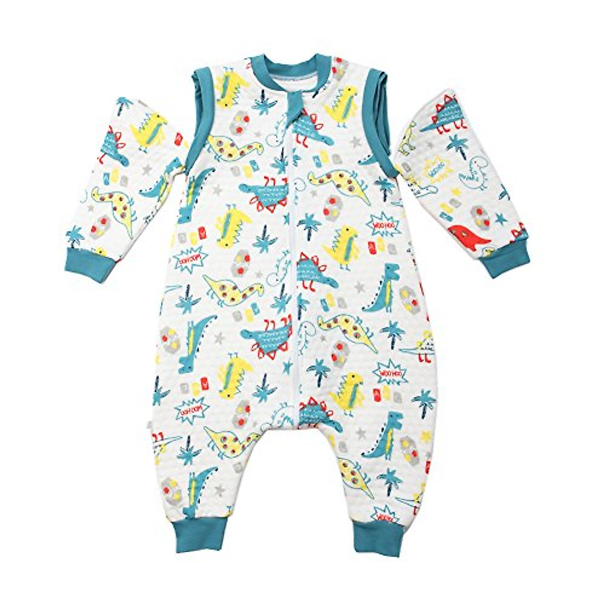 G' abigale Fairy 100% Cotton Cute Dinosaur Baby Sleeping Sack Bag Pajama Set (L, Blue)