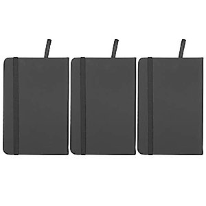 Notepad, Rounded Corners No Fluorescent Agent Strap Notebook, for Diary Writing(black)