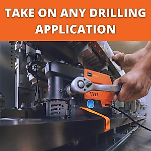 Fein JMC Magforce 90 Magnetic Base Drill with Brushless Motor for Work in Hard-to-Reach Areas - 1,200W, 1-3/8" HSS Cutter Max. Diameter, 1-3/8" Cutting Depth - 72732362090