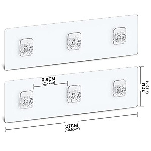 ENIBOE 2 Pack Shower Caddy Adhesive Replacement Stickers Nail Free Strong Sticker Hook Strip No-trace Transparent Adhesive Pad for Soap Holder, Bath Toilet Kitchen Organizer Shelf Accessories