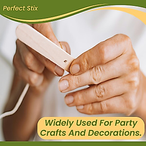 Perfect Stix Wooden Poplar Wood Craft Sticks. Jumbo Size, 6 x 3/4, Wood, Natural Poplar Wood, 500Ct. Multipurpose Craft, Popsicles, Waxing, Arts and Crafts.