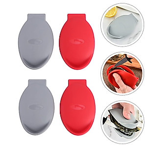 Hemoton 4pcs Silicone Oyster Clip Silicone Oyster Opener Clam Shucking Tools Oyster Shucker Oyster Shucking Tool Shellfish Opening Tool Oyster Shucking Hand Clip Oysters Shucking Tool
